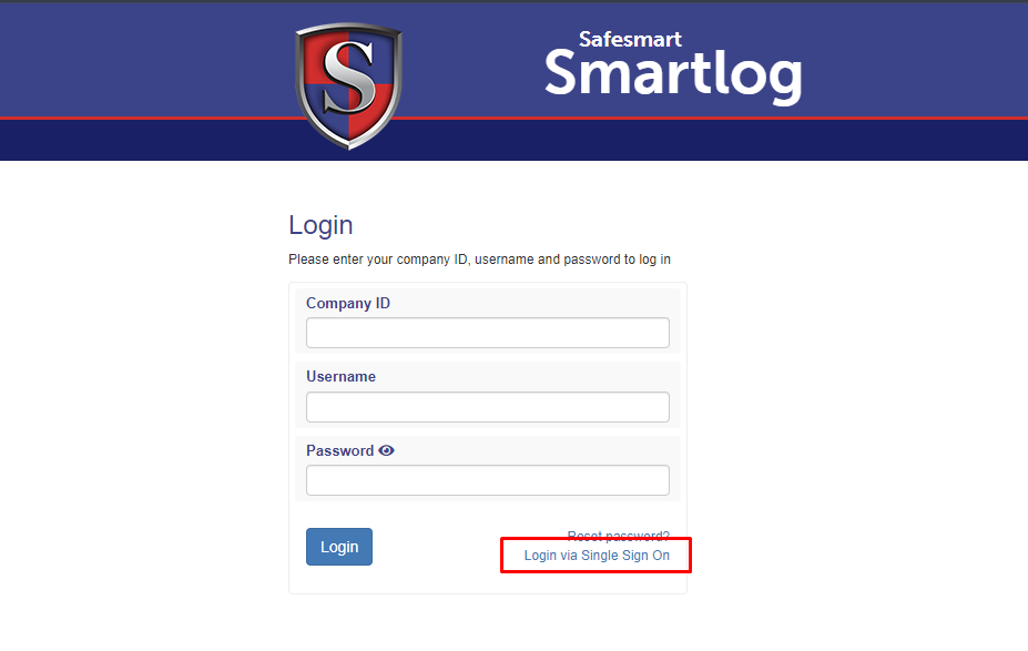 Advanced IT Services - Accessing Smartlog via Single Sign On (SSO) Advanced IT Services - Accessing Smartlog via Single Sign On (SSO)